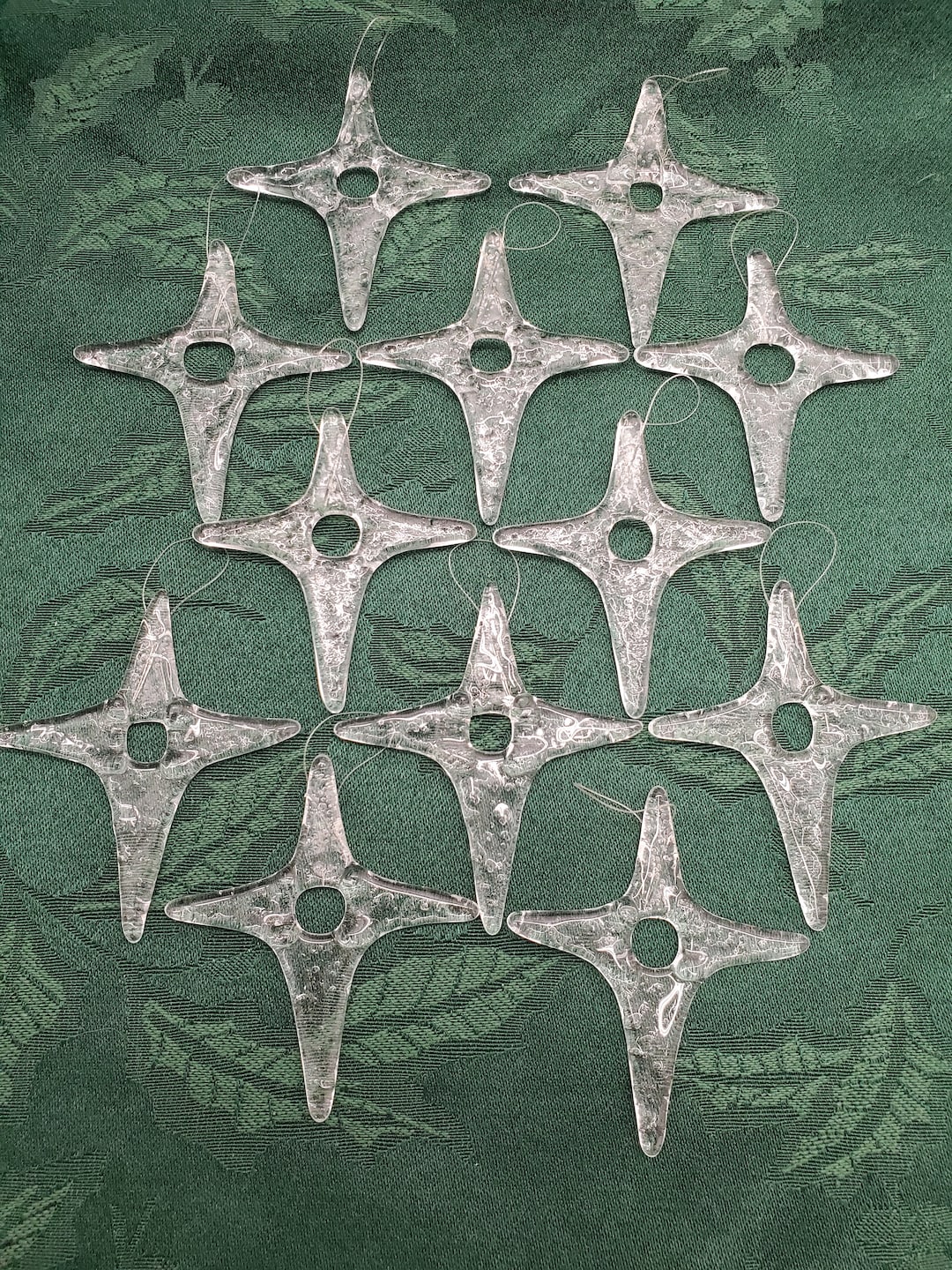 Handmade Glass Ornament-christmas Star Set of 12 - Etsy