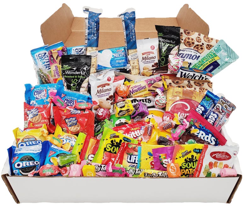 Snack Box Care Package With Customizable Card for All Occasions, Snack ...