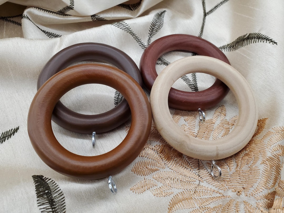 Wooden Drapery Rings Set of 7 for up to 1 3/8 Inch Diameter Poles - Etsy