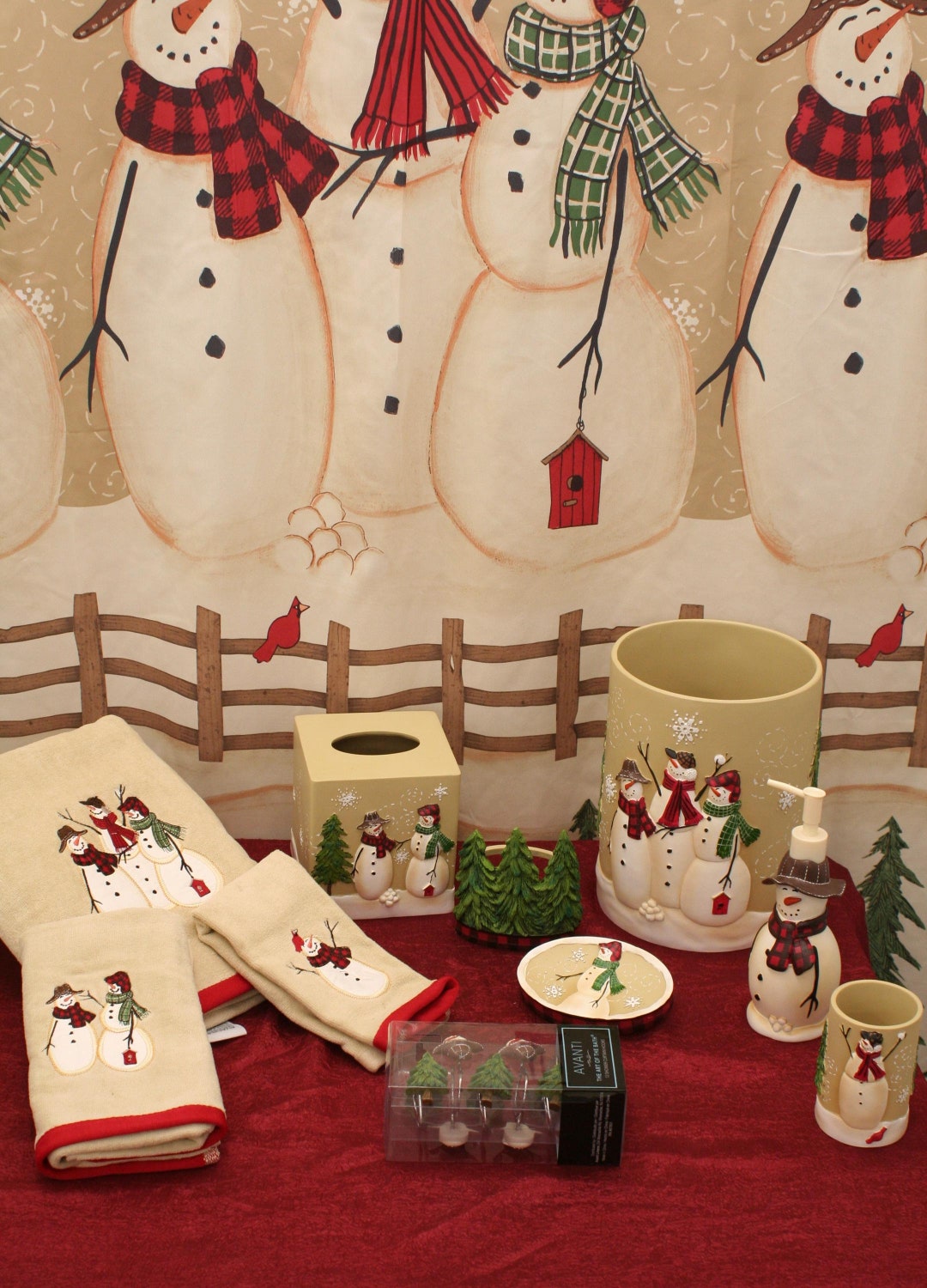 Avanti Snowman Gathering Christmas Bath Ensemble - Etsy