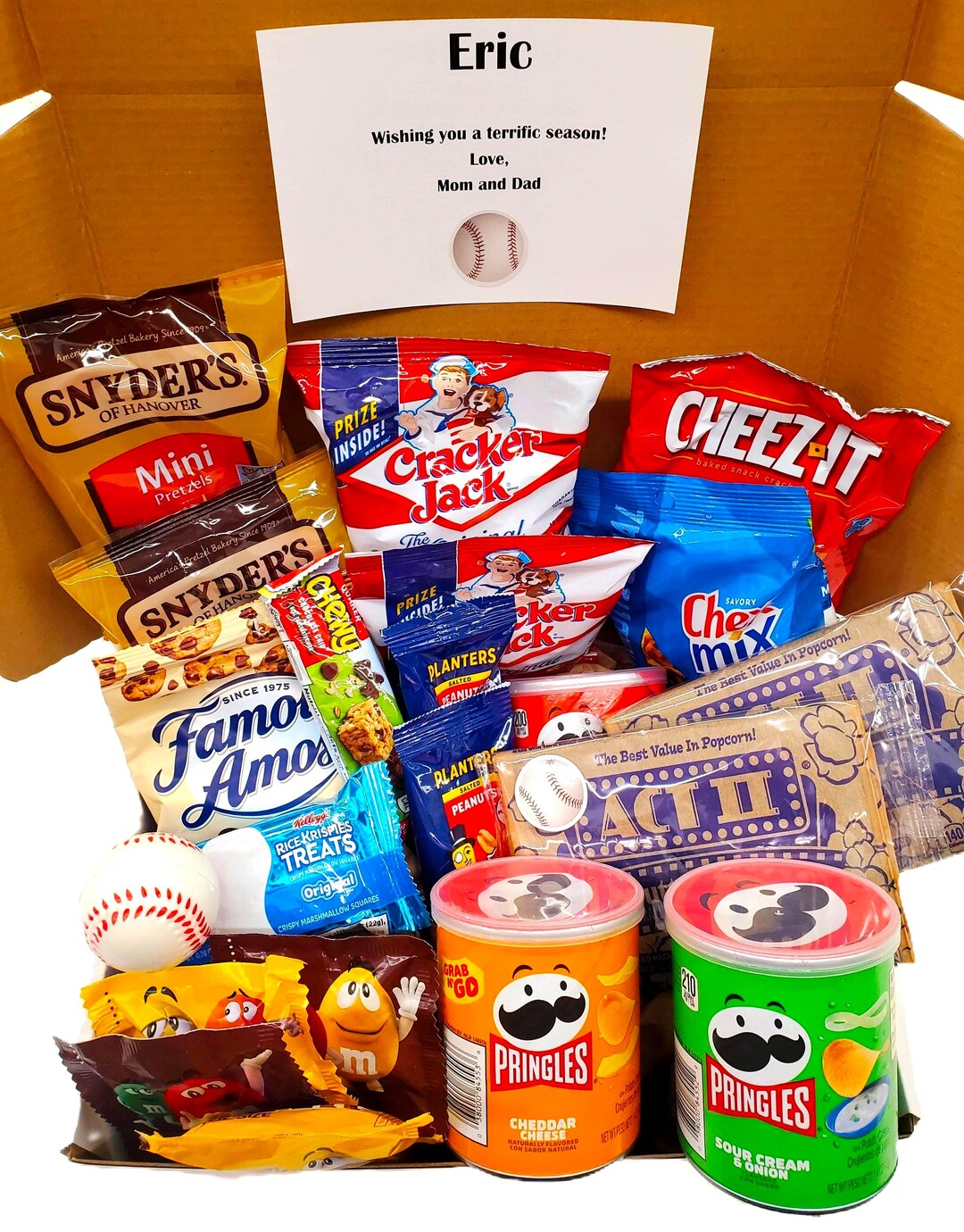 Baseball Snack Box With Customizable Card, Great for Athletes, Fans ...