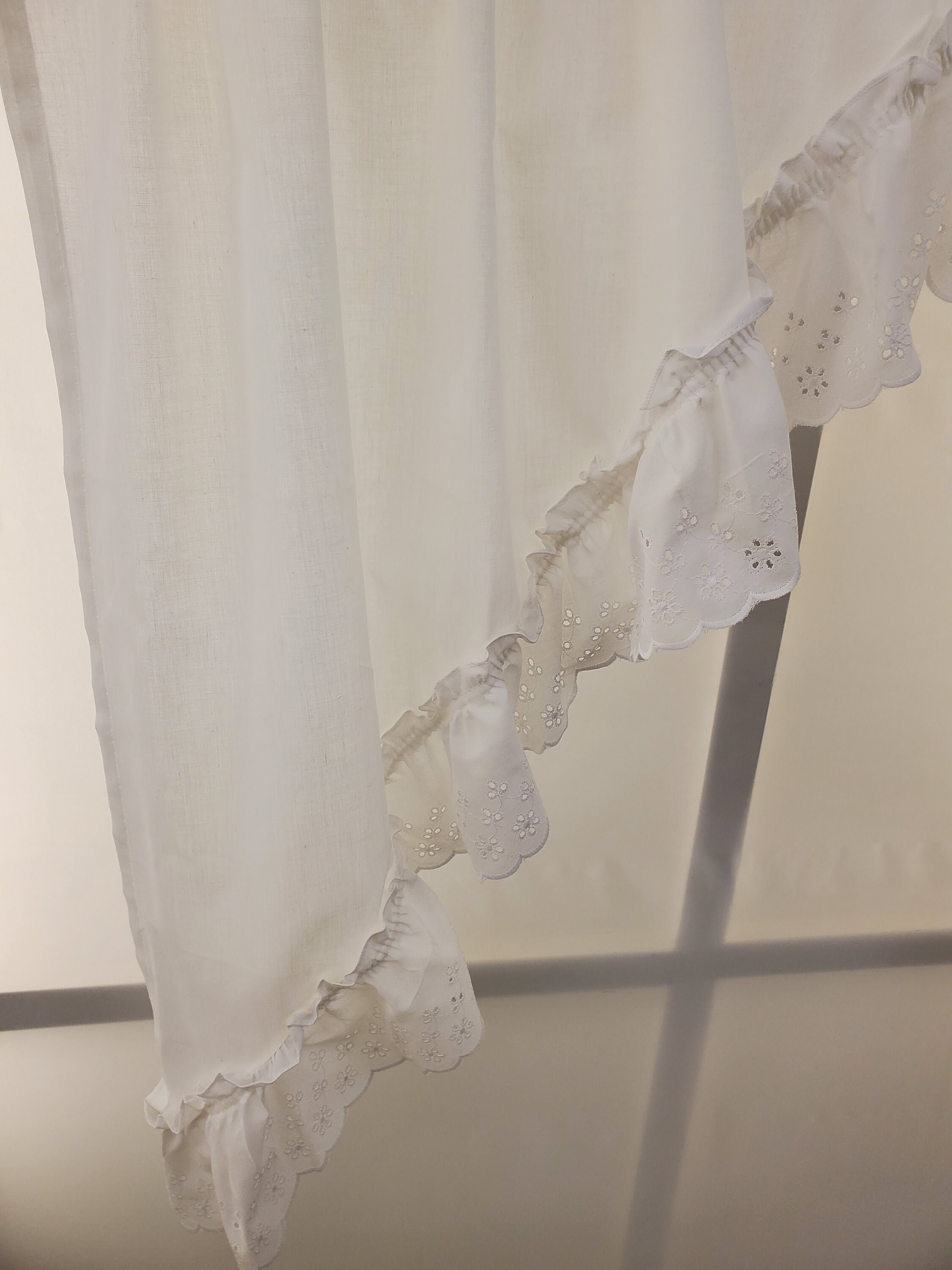 Ruffled Eyelet Swag Pair 58wx38l - Etsy