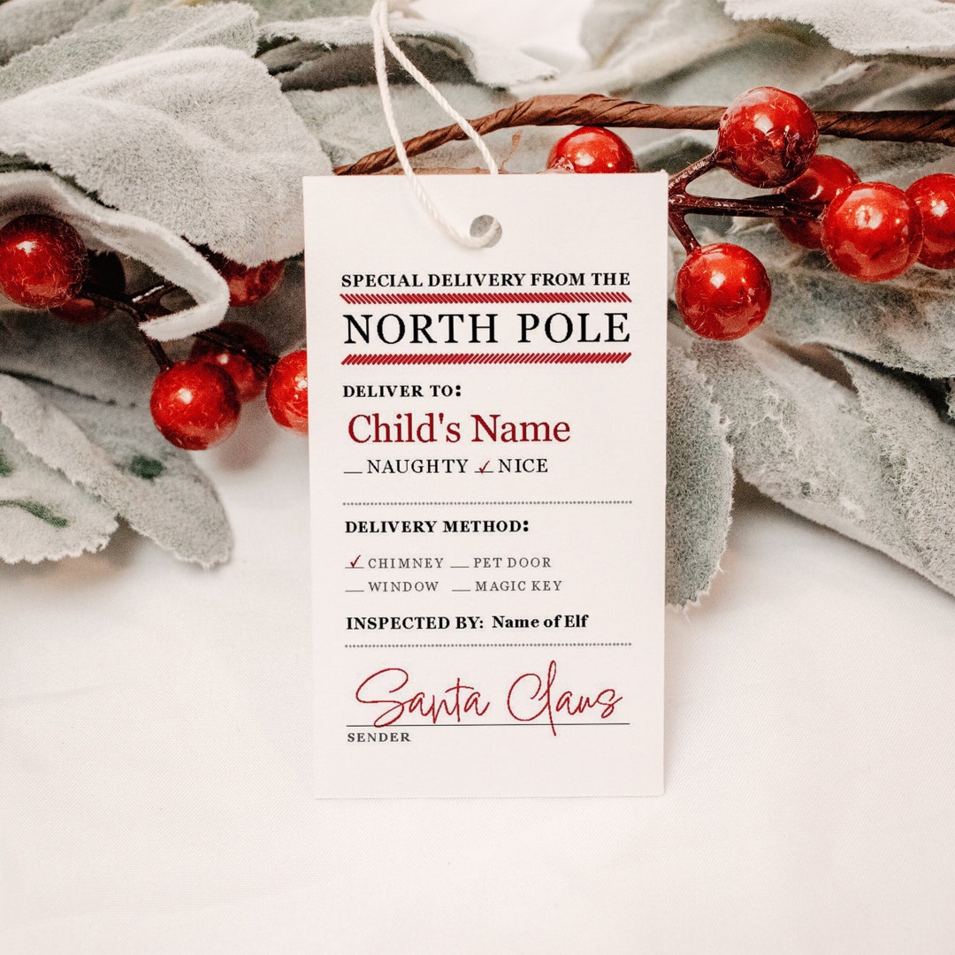 Customizable Santa Tag Template Printable Santa Tags Santa Gift Tags ...