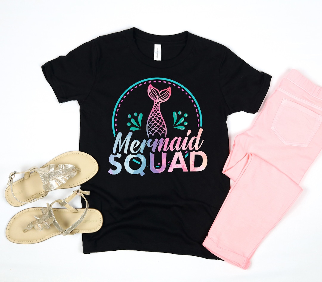 Mermaid Birthday Shirt - Mermaid Squad - Girls Mermaid Shirt - Kids ...