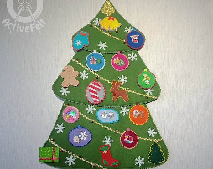 4-parts Wall Felt Christmas Tree, Toddler Felt Christmas Tree ...