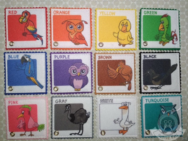 12 Colors Felt Flash Cards Early Learning Toddler Flash | Etsy