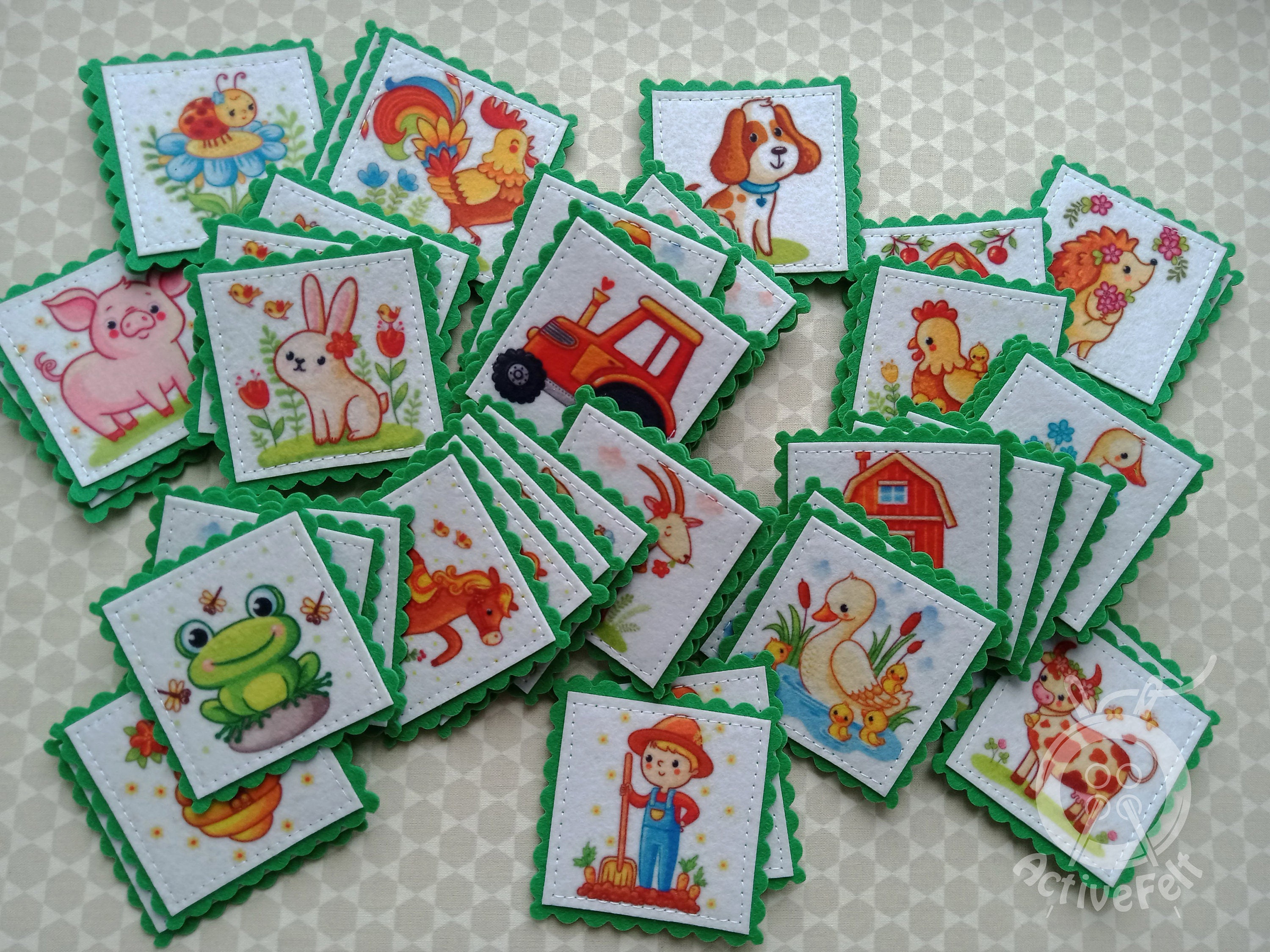 50 Cards Memory Game With Farm Characters Toddler Montessori | Etsy