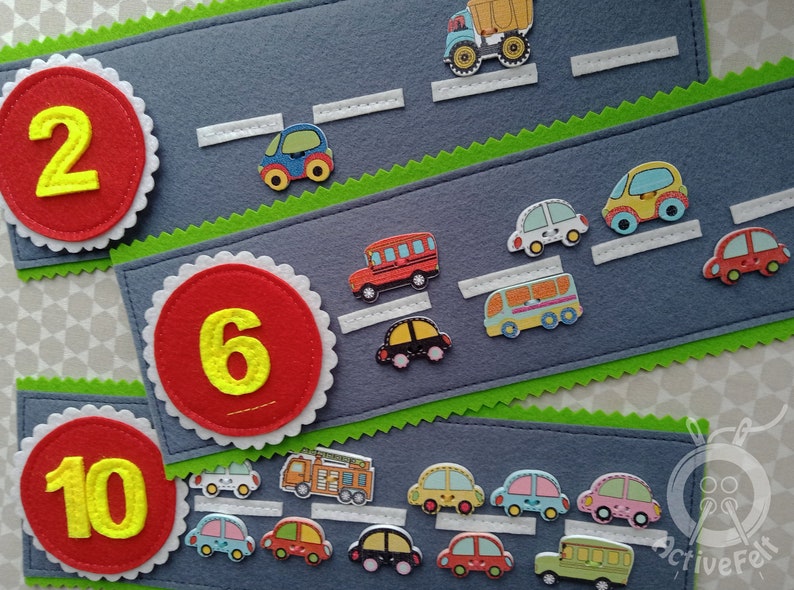 Counting Cars Toddler Boy Learning Activity Montessori Home | Etsy