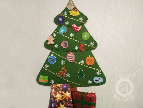 4-parts Wall Felt Christmas Tree Toddler Felt Christmas Tree - Etsy