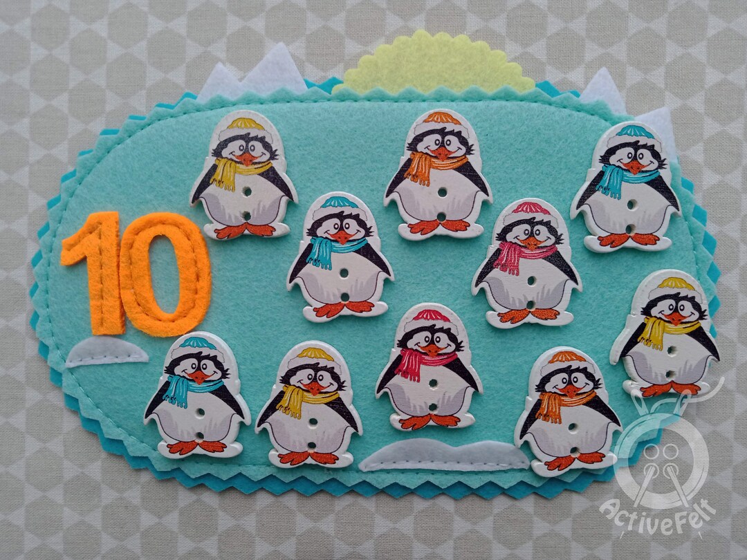 1-10 Penguins on Iceberg Matching Game Learning Numbers - Etsy