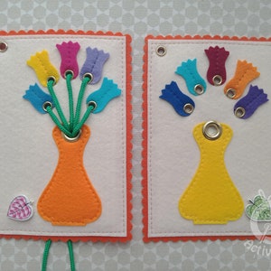 Lacing Cards Fine Motor Activity, Montessori Toddler Mini Quiet Book ...