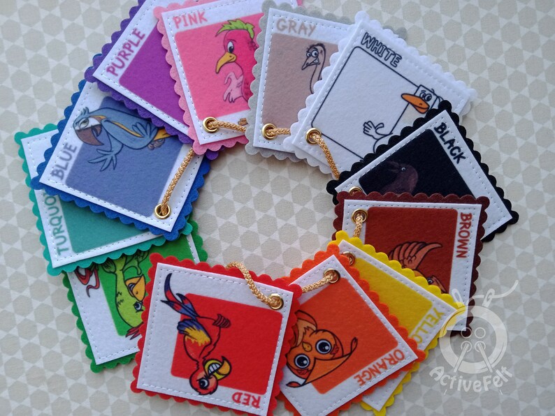 12 Colors Felt Flash Cards, Early Learning Toddler Flash Cards ...