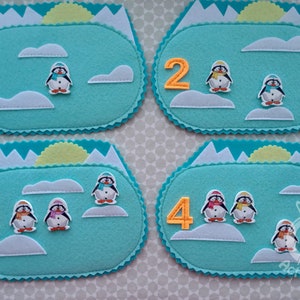 1-10 Penguins on Iceberg Matching Game, Learning Numbers Preschool ...
