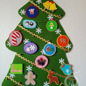 4-parts Wall Felt Christmas Tree, Toddler Felt Christmas Tree ...