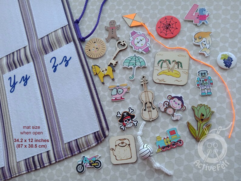 Cursive Letters Alphabet Mat With 78 Trinkets Montessori - Etsy