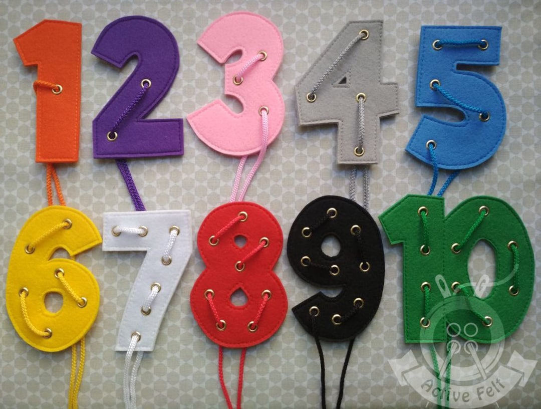 Felt Number Lacing Toy: Montessori Toddler Learning Game - Etsy