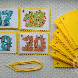 1-20 Felt Flash Cards, Early Learning Number Counting Flashcards ...