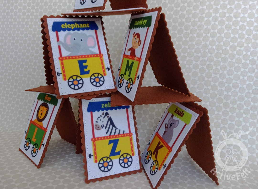 Felt Alphabet Flashcards: ABC Animal Train Learning Toy - Etsy