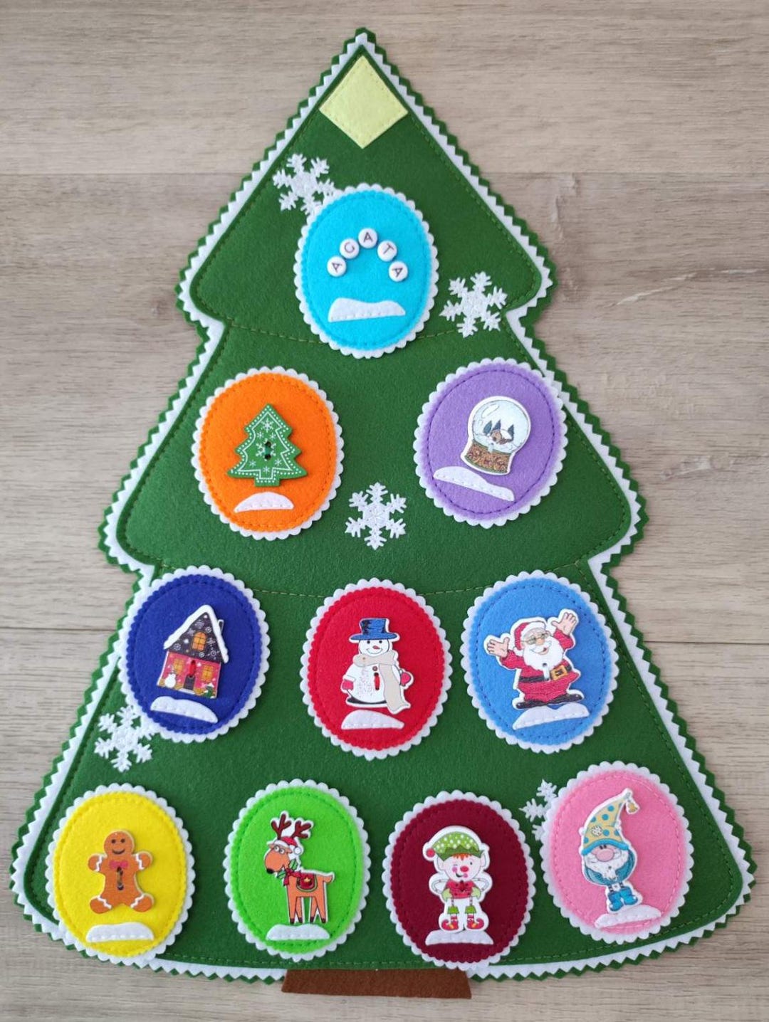 Magnetic Felt Christmas Tree for Toddlers: Personalized Ornament ...