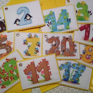 1-20 Felt Flash Cards, Early Learning Number Counting Flashcards ...