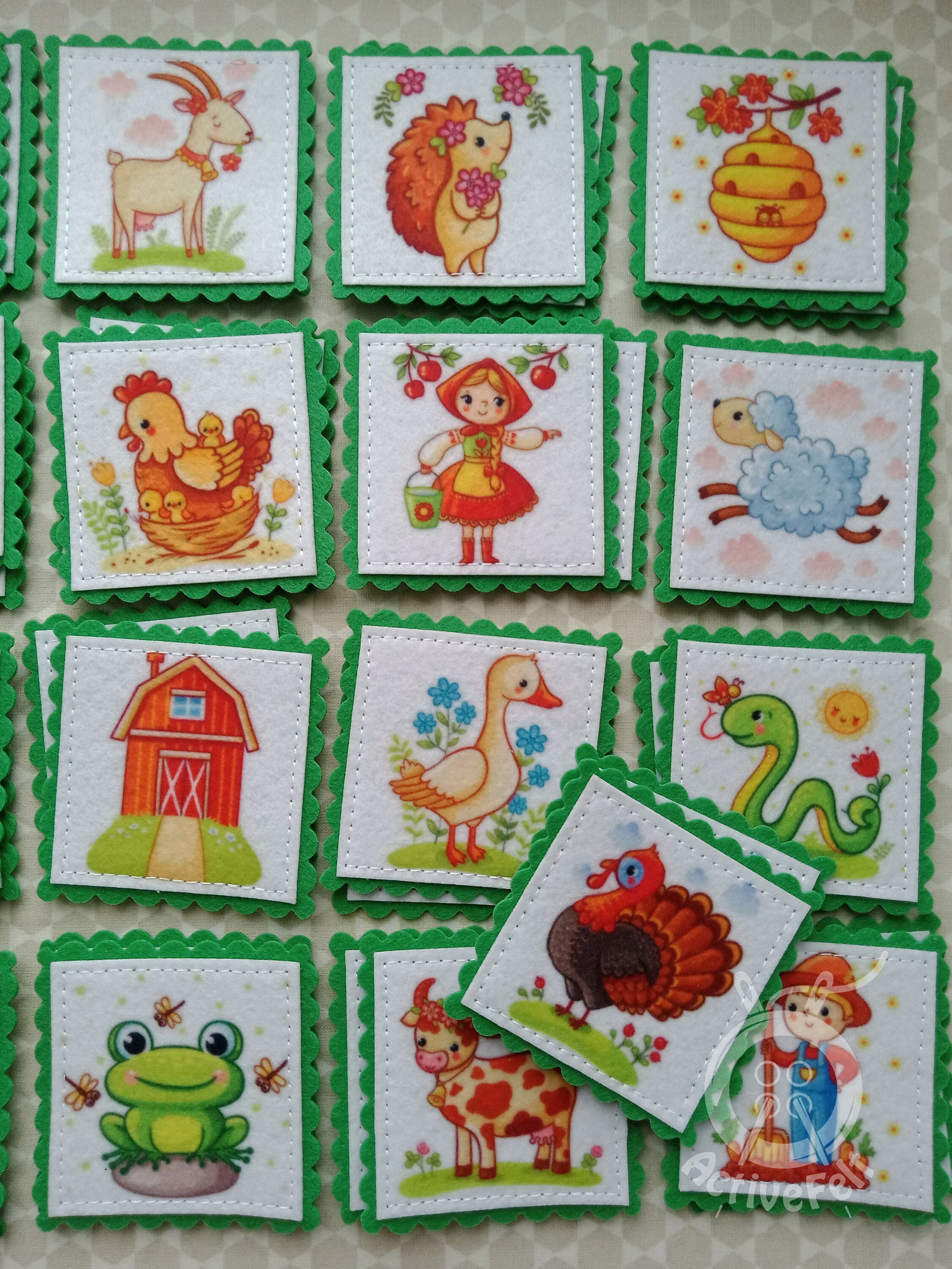 50 Cards Memory Game With Farm Characters Toddler Montessori | Etsy