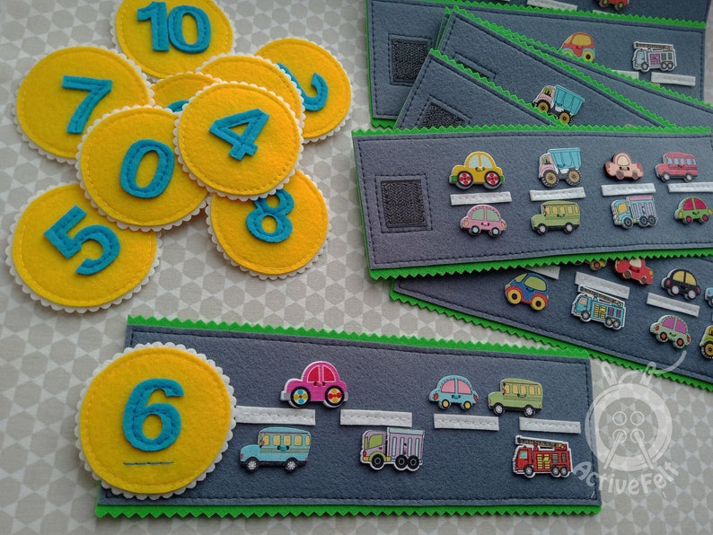 Counting Cars Toddler Boy Learning Activity Montessori Home | Etsy