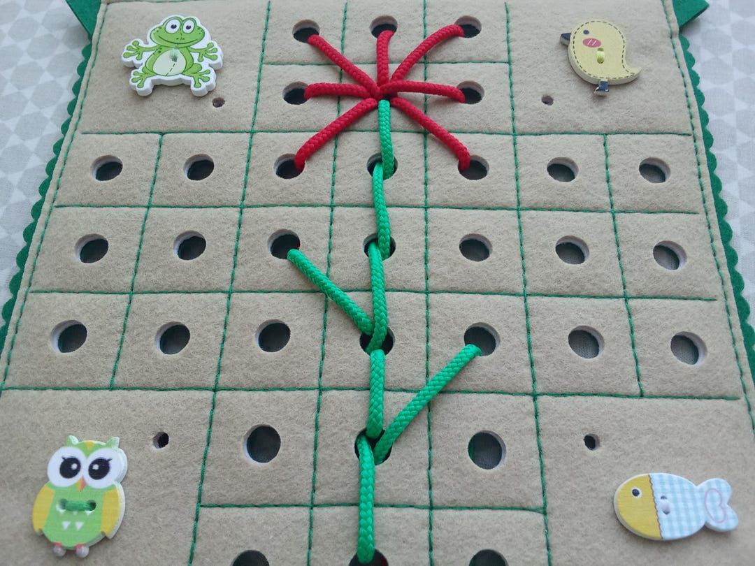 Felt Lacing Board With 4 Laces, Toddler Fine Motor Skills Toy, Kids ...