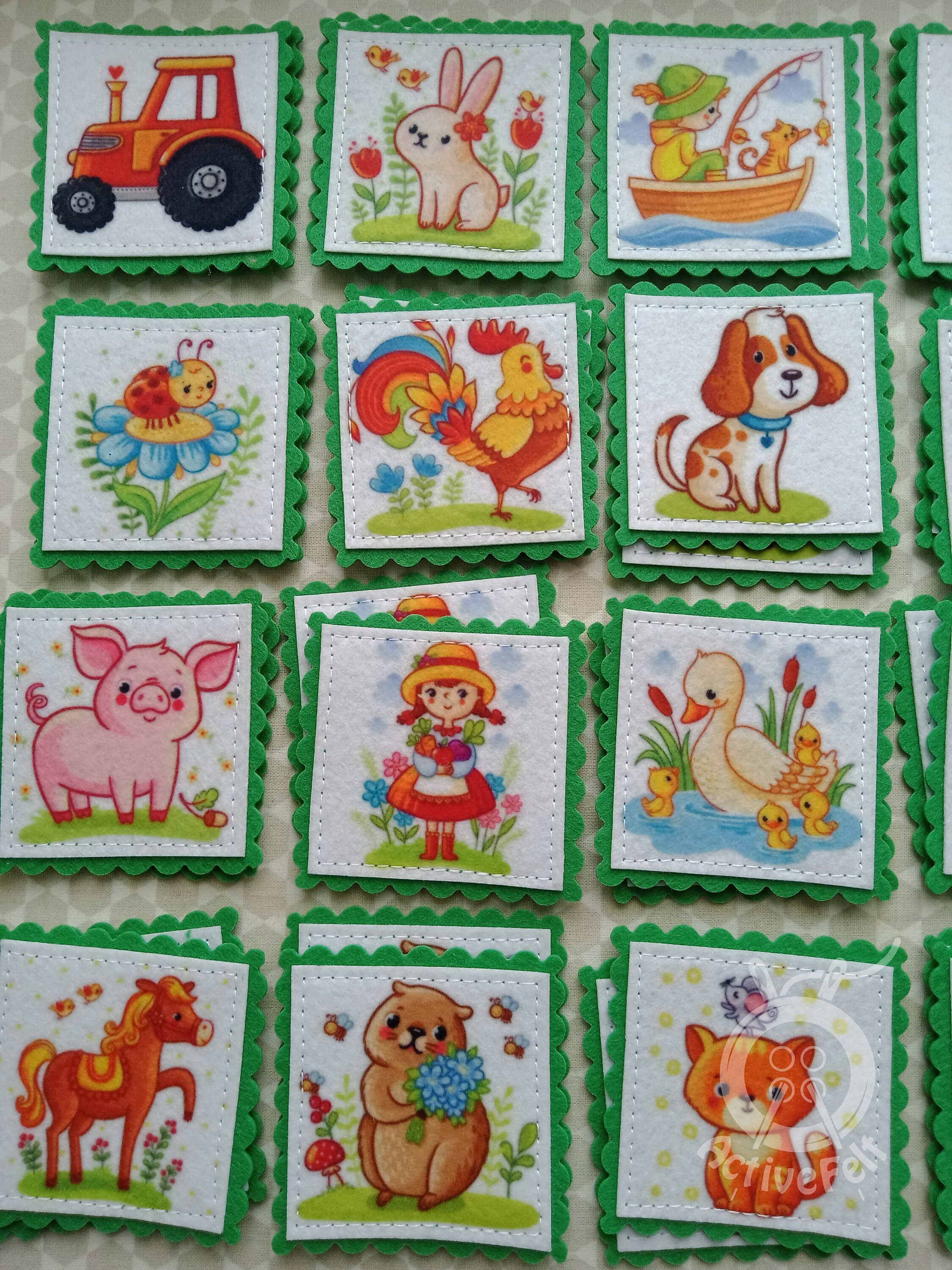 50 Cards Memory Game With Farm Characters Toddler Montessori | Etsy