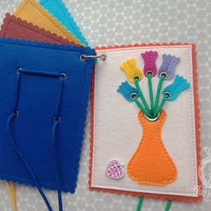 Lacing Cards Fine Motor Activity, Montessori Toddler Mini Quiet Book ...