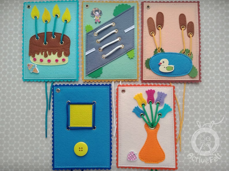 Lacing Cards Fine Motor Activity Montessori Toddler Mini - Etsy
