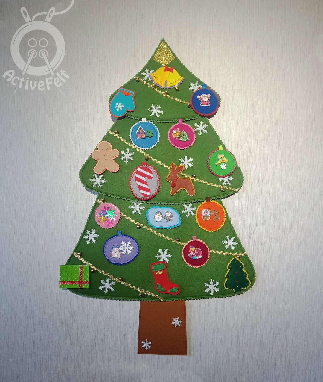 4-parts Wall Felt Christmas Tree, Toddler Felt Christmas Tree ...
