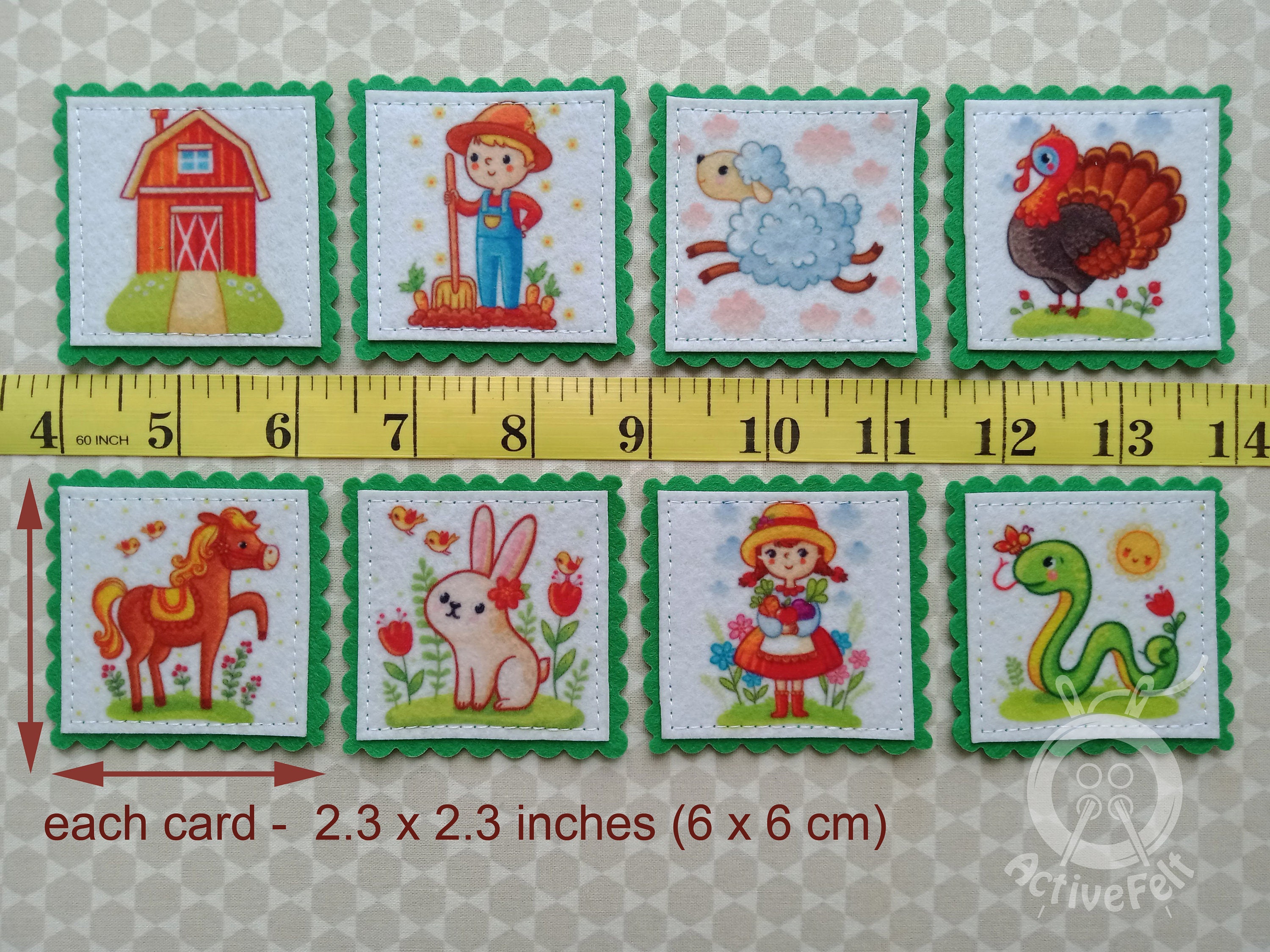 50 Cards Memory Game With Farm Characters Toddler Montessori | Etsy