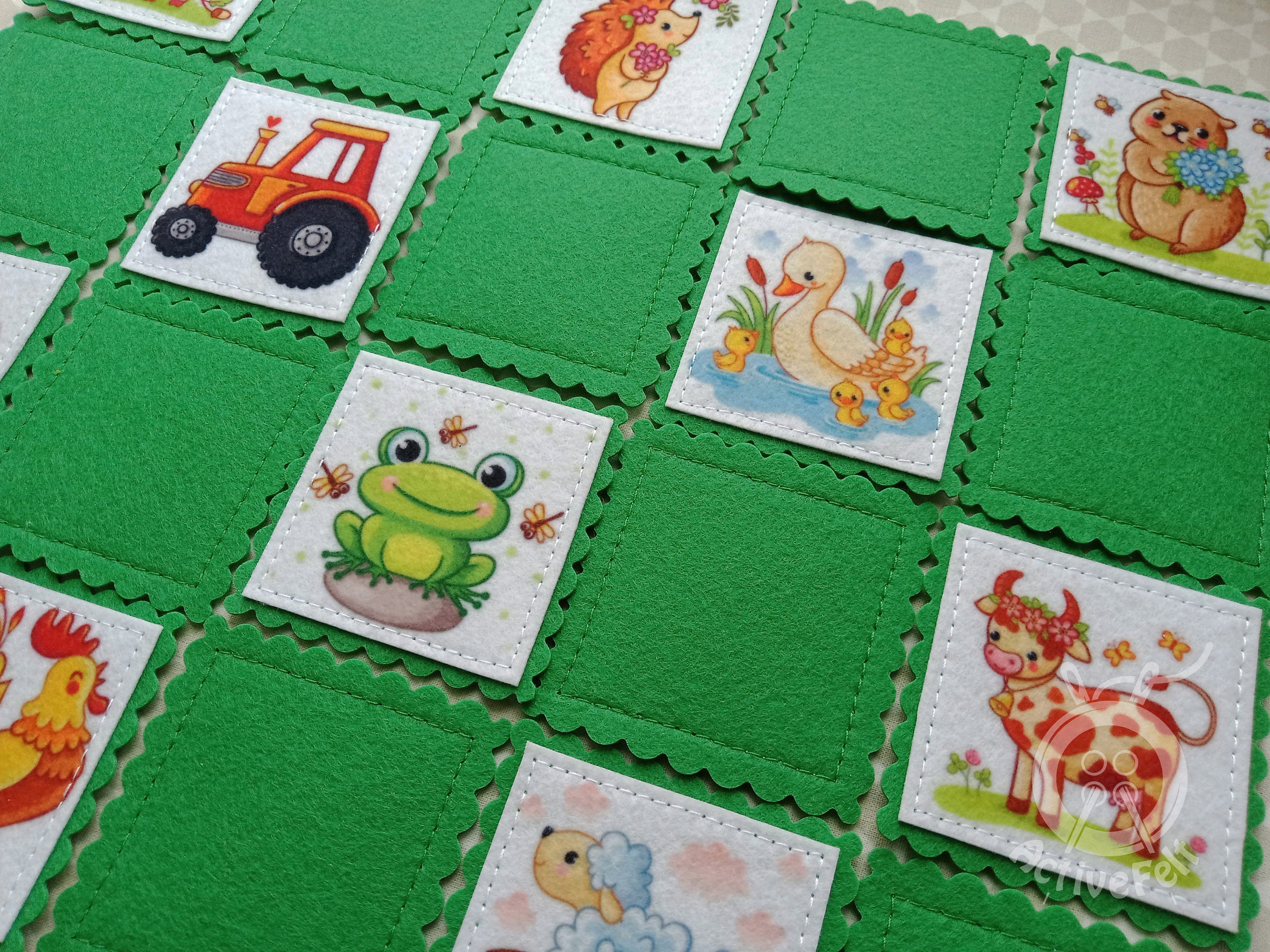 50 Cards Memory Game With Farm Characters Toddler Montessori | Etsy