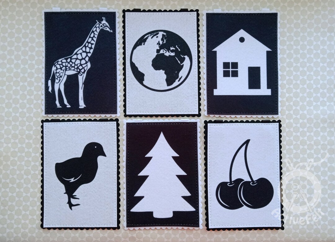 High Contrast Felt Baby Flashcards: Visual Stimulation, Infant Sensory ...