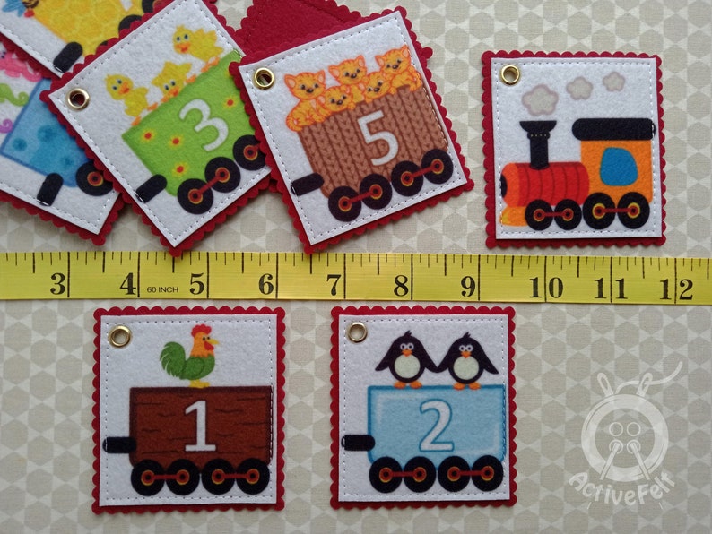 Counting Carriages With Animals, Felt Number Flash Cards, Counting ...