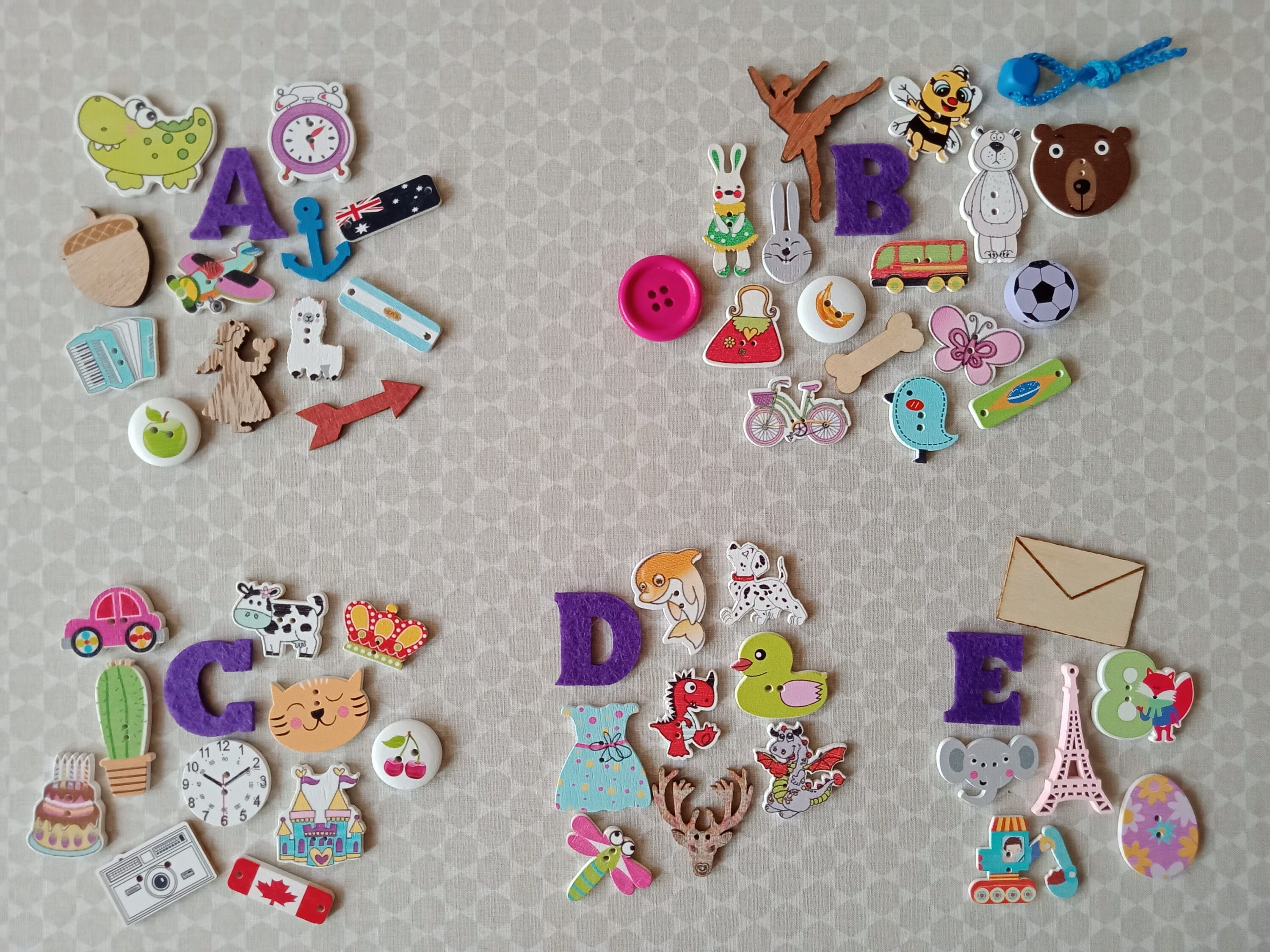 78 Wooden ABC Trinkets 26x3 Alphabet Objects Language - Etsy