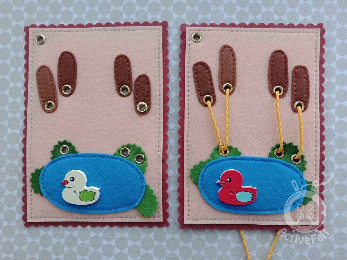 Lacing Cards Fine Motor Activity Montessori Toddler Mini | Etsy