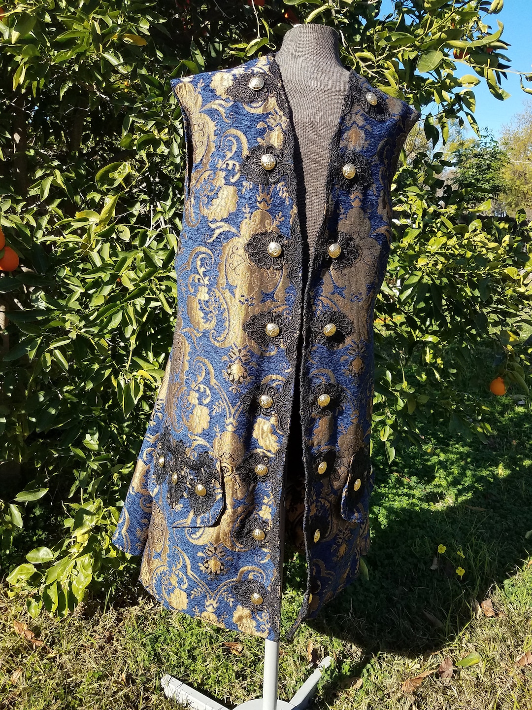 Handmade Blue Pirate Vest - Etsy