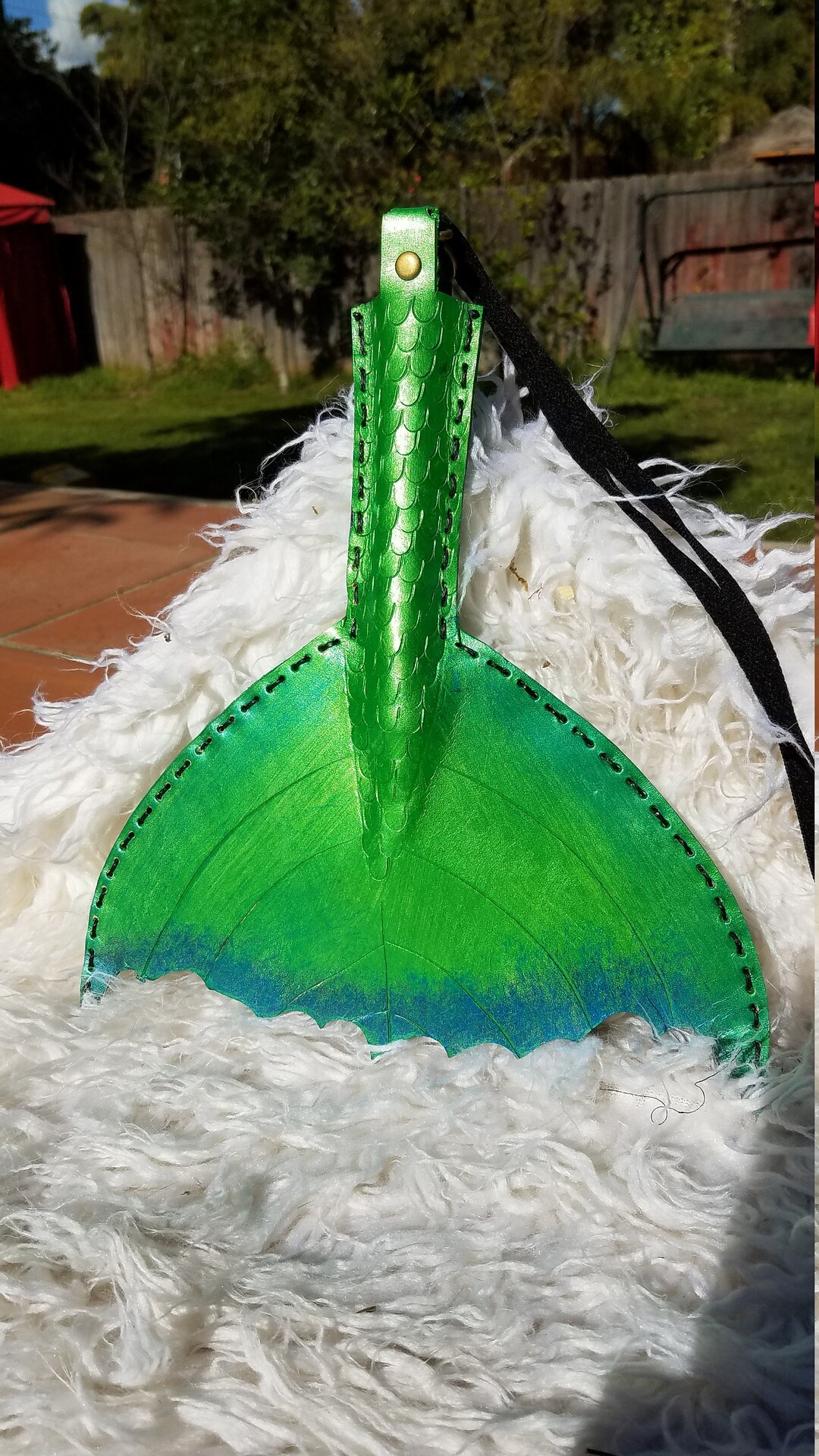 Leather Mermaid Tail Fan With Flask Inside - Etsy