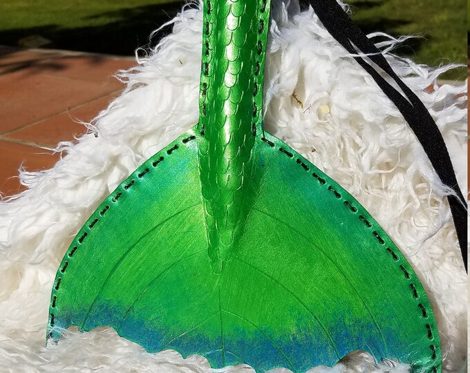Leather Mermaid Tail Fan With Flask Inside - Etsy