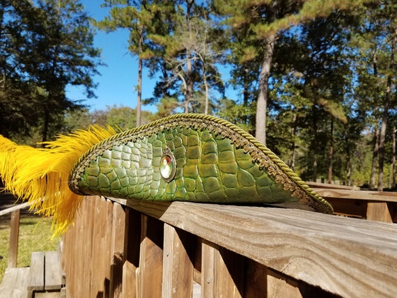 Green Leather Cavalier Pirate Hat - Etsy