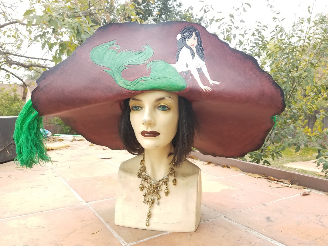 Hand Tooled Mermaid Leather Pirate Hat - Etsy