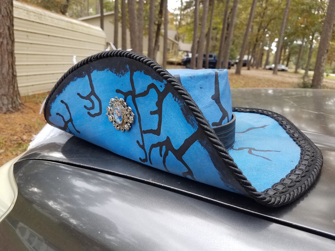 Blue Leather Cavalier Pirate Hat - Etsy