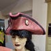 Soft Red Flowered Leather Tri Corner Pirate Hat - Etsy