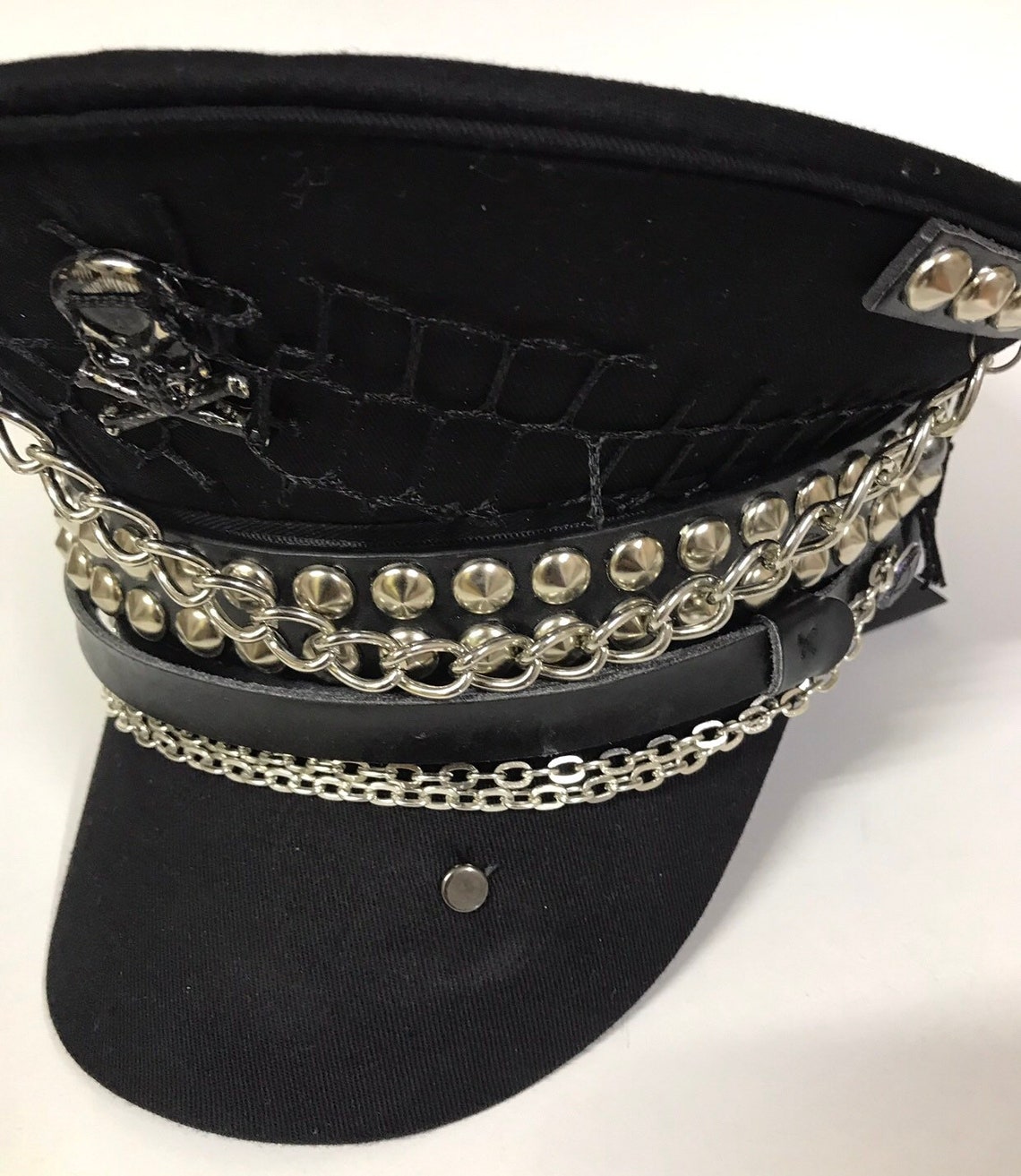 Industrial Punk Gothic Cotton Military Hat With Black - Etsy