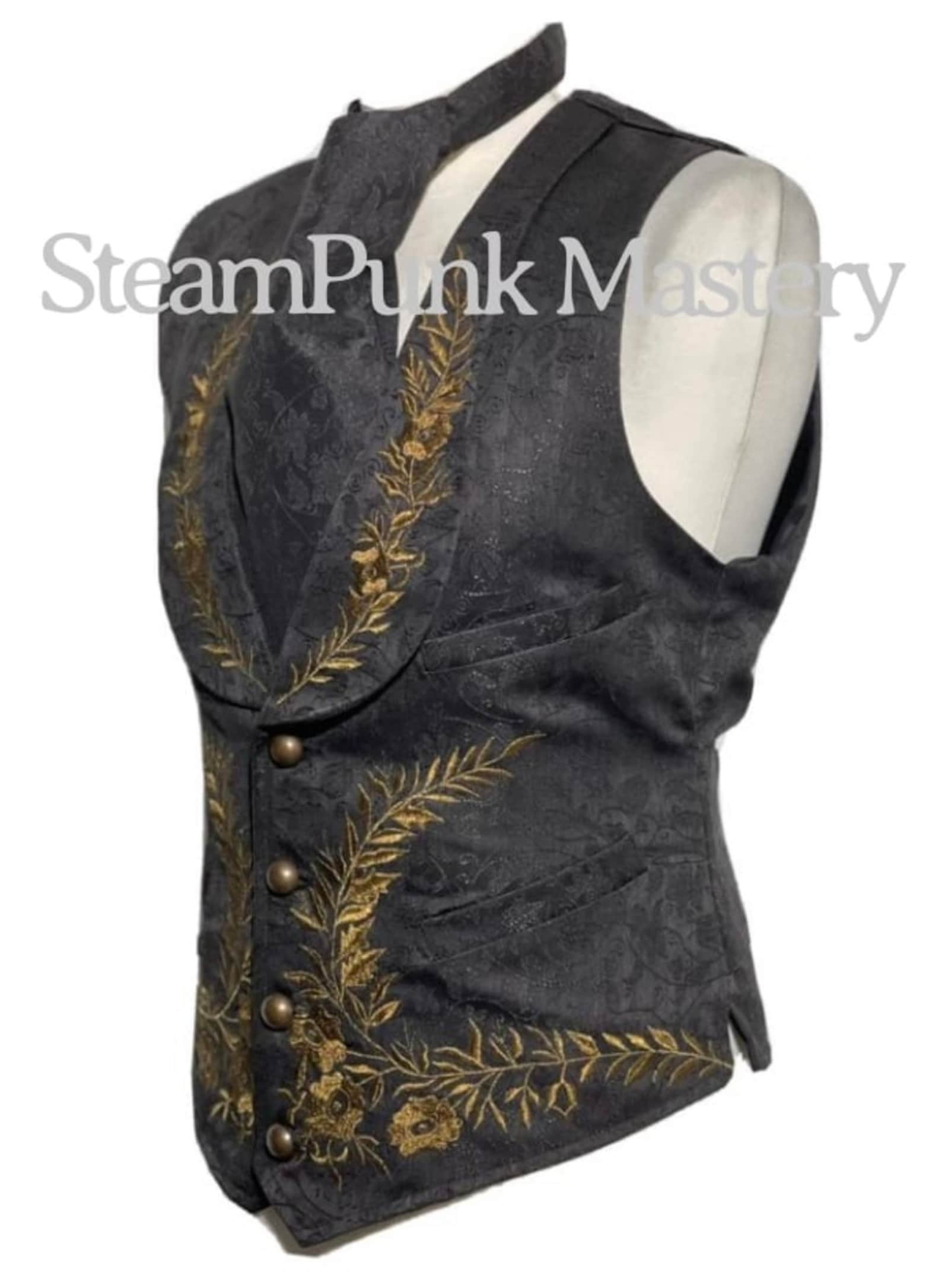 Historically Inspired Regency Style Antique Hand Embroidery Waistcoat ...