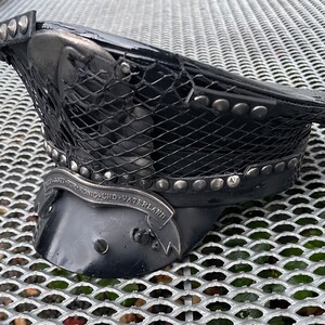Industrial Punk Rock Gothic Black PVC Military Hat With 2”studs and ...