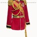 Red British Royal Jacket With Shoulder Accessories Lion Head Buckle ...