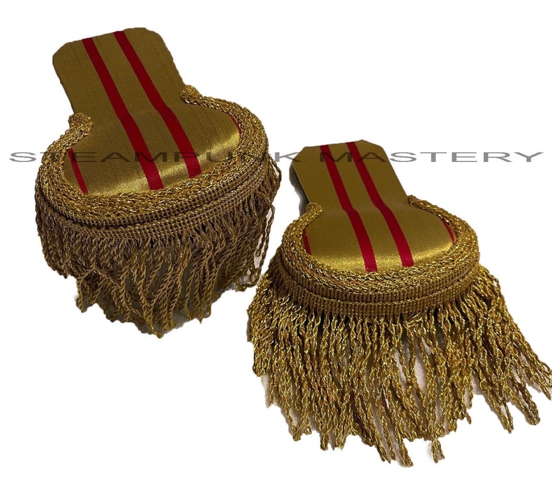 Gold Epaulettes & Aiguillettes Set: Red Stripe Ceremonial Jacket ...