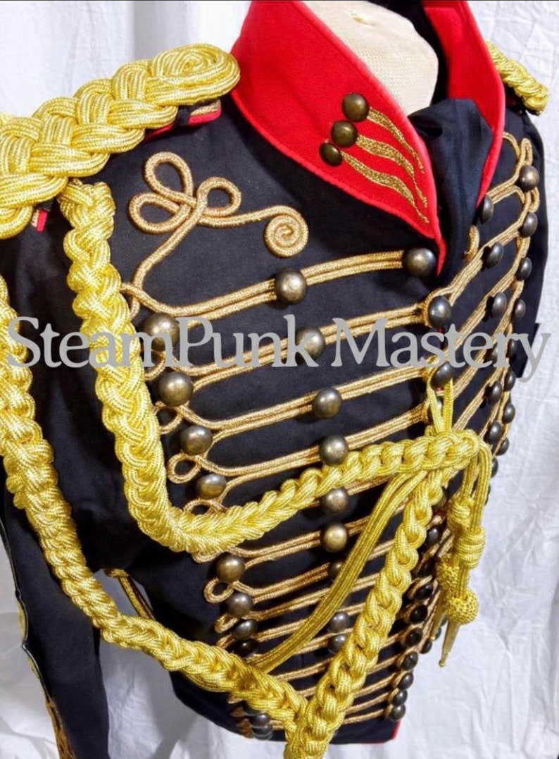 5pcs Men's Ceremonial Gold Braiding Hussar Jacket With Red - Etsy